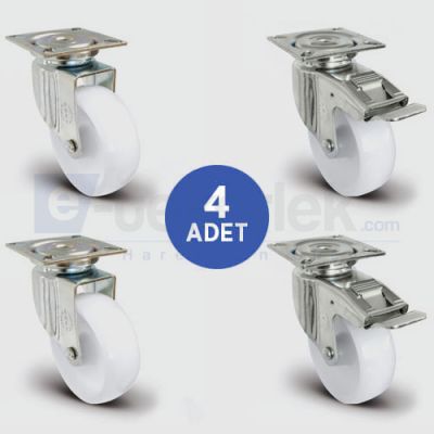 2 Adet EU01ZKZ75 Döner Tablalı + 2 Adet EU01ZKZ75F Döner Tablalı Frenli ...